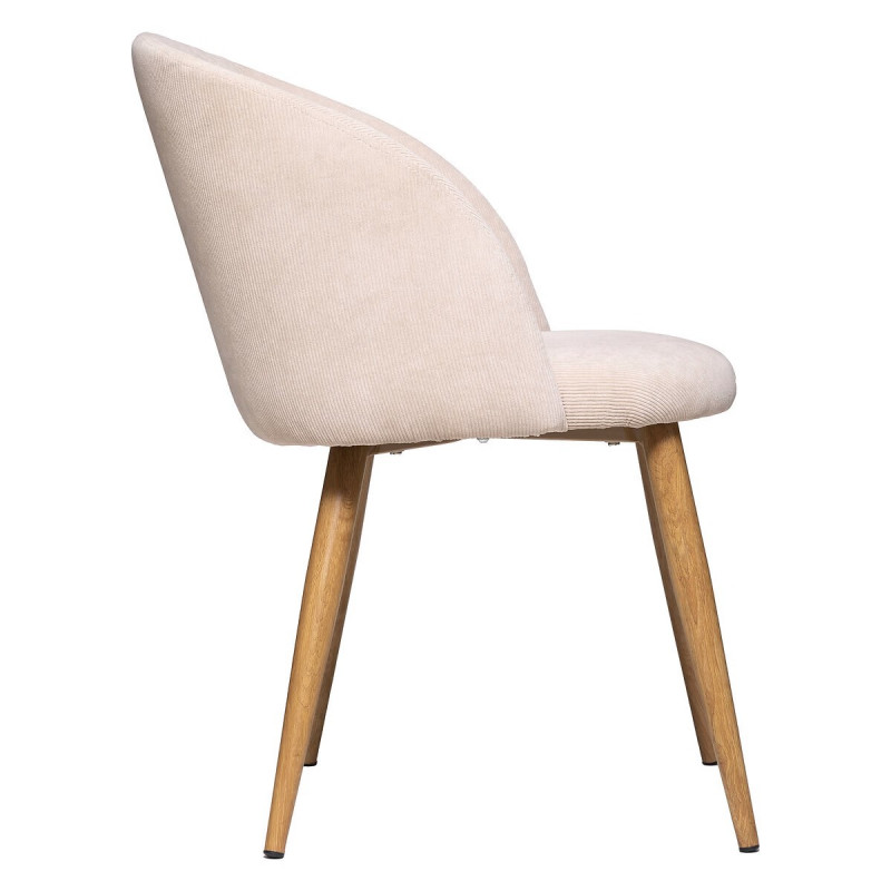 Chaise velours côtelé Céleste beige Atmosphera - Le Dépôt Bailleul